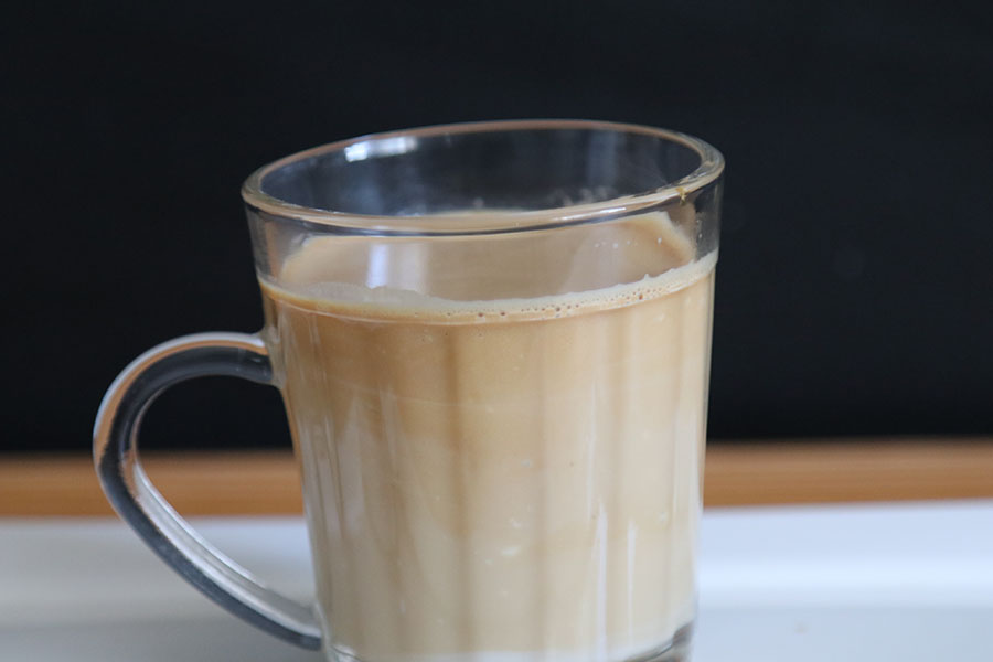 Café com leite cremoso